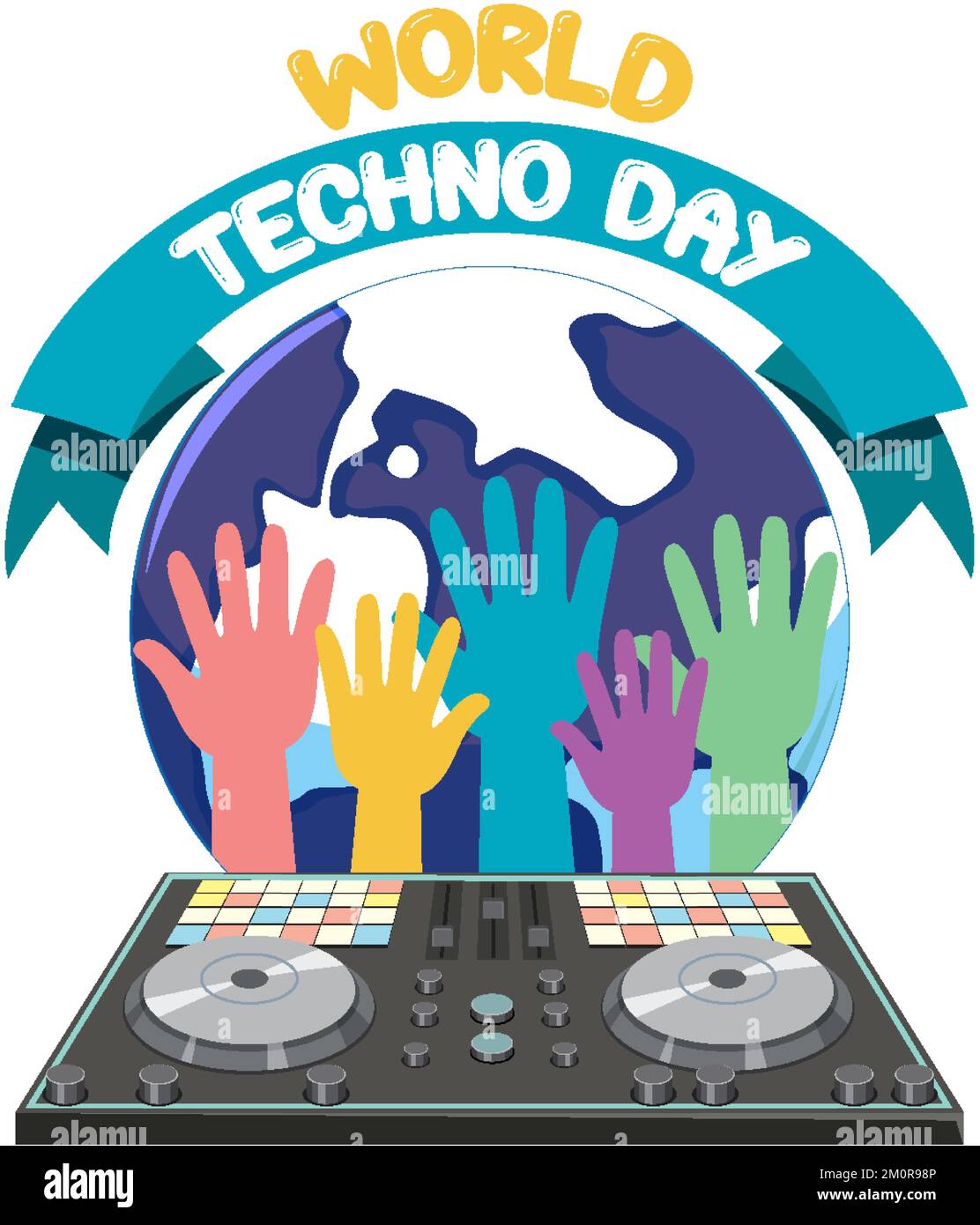 World techno day text banner design illustration Stock Vector Image ...