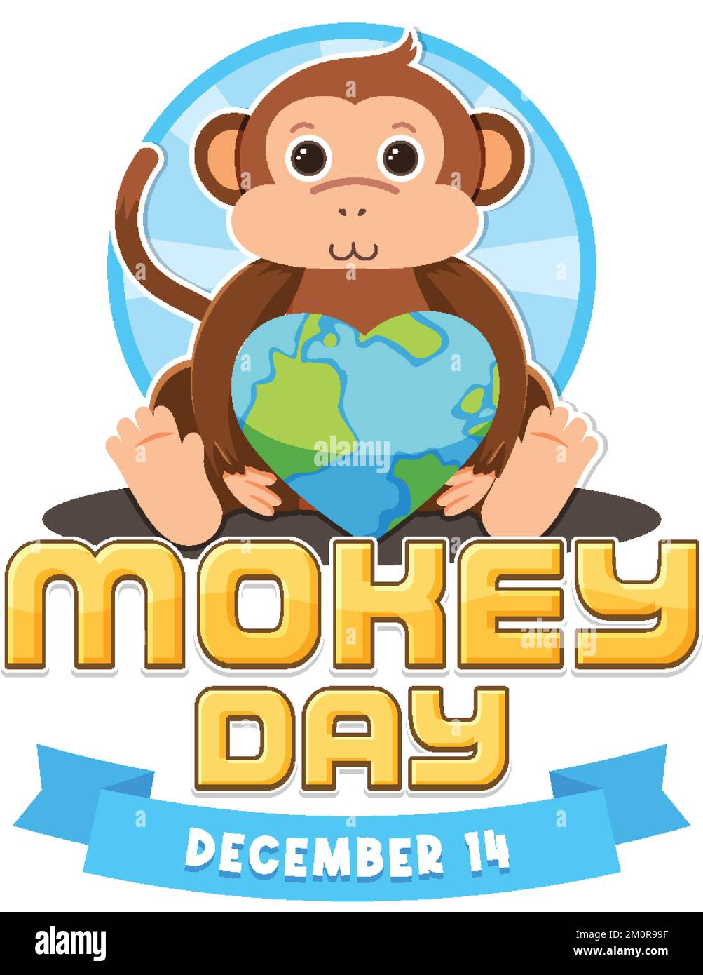 Monkey day text banner design illustration Stock Vector Image & Art - Alamy