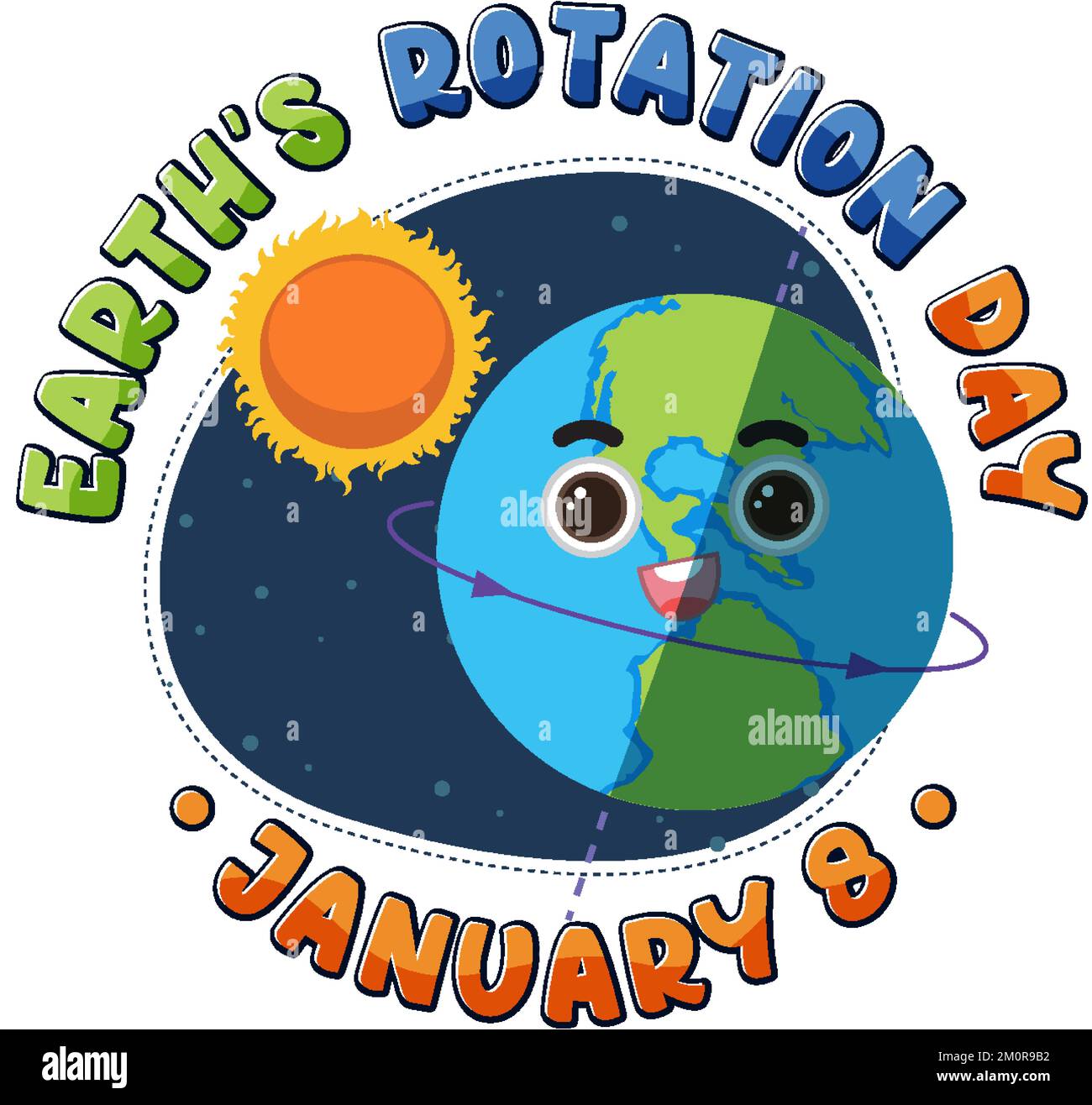 Earth Rotation Day Banner Design illustration Stock Vector Image & Art ...