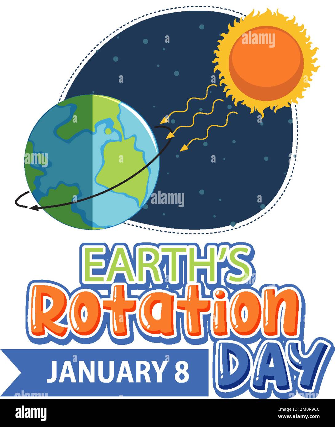 Earth Rotation Day Banner Design illustration Stock Vector Image & Art ...