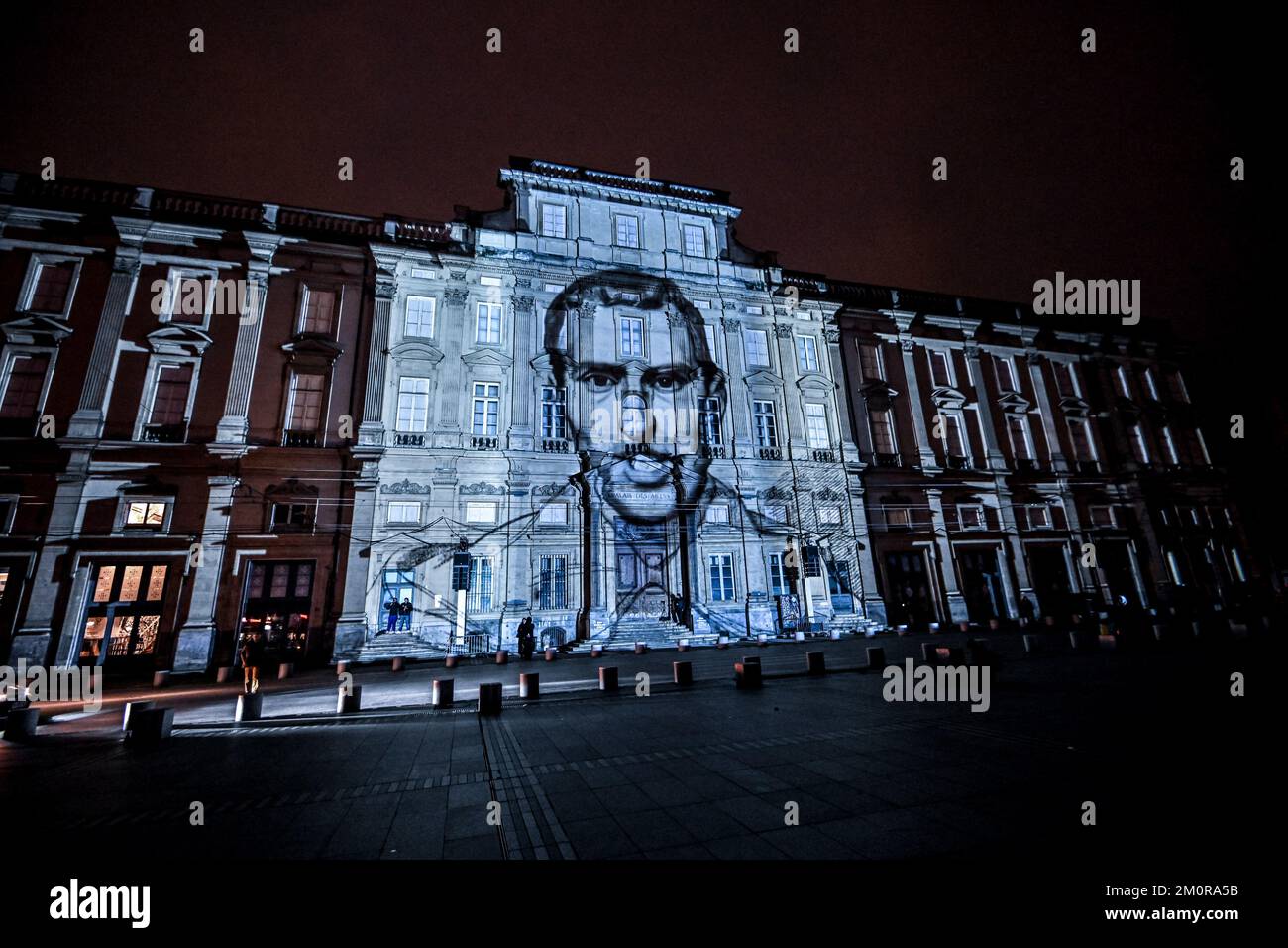 Place des Terreaux hosts a light show during Fete des Lumieres (Lights Festival) 2022 in Lyon ...