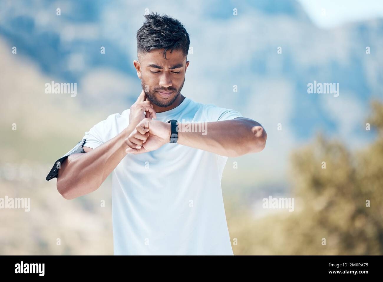 Pulse checking hand hispanic hi-res stock photography and images - Alamy