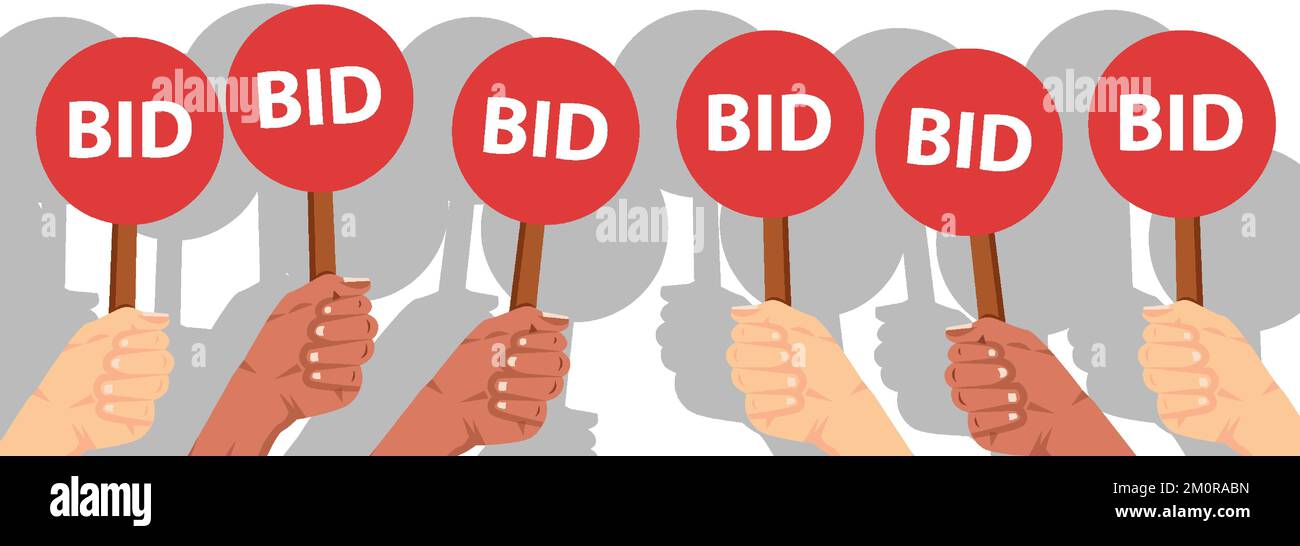 flat design auction bids illustration Stock Vector Image & Art - Alamy