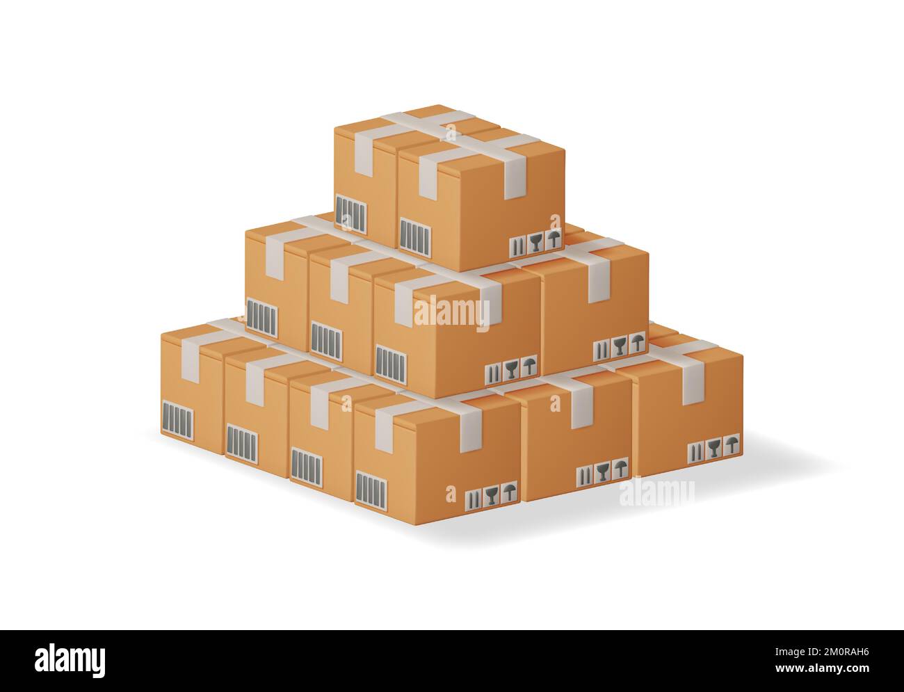 3D Stack of Cardboard Boxes Isolated Stock Vector Image & Art - Alamy