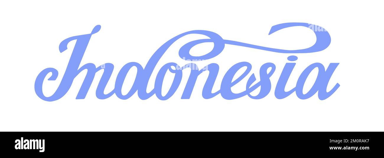 hand lettering inscription Indonesia, calligraphy vector illustration ...