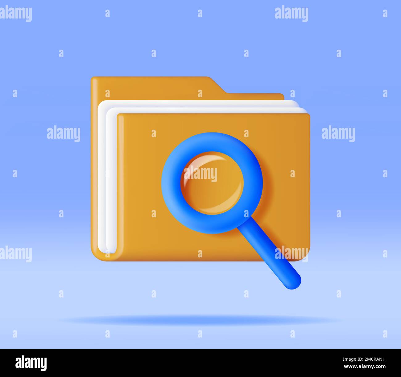 3D Document Folder with Magnifying Glass Stock Vector Image & Art - Alamy
