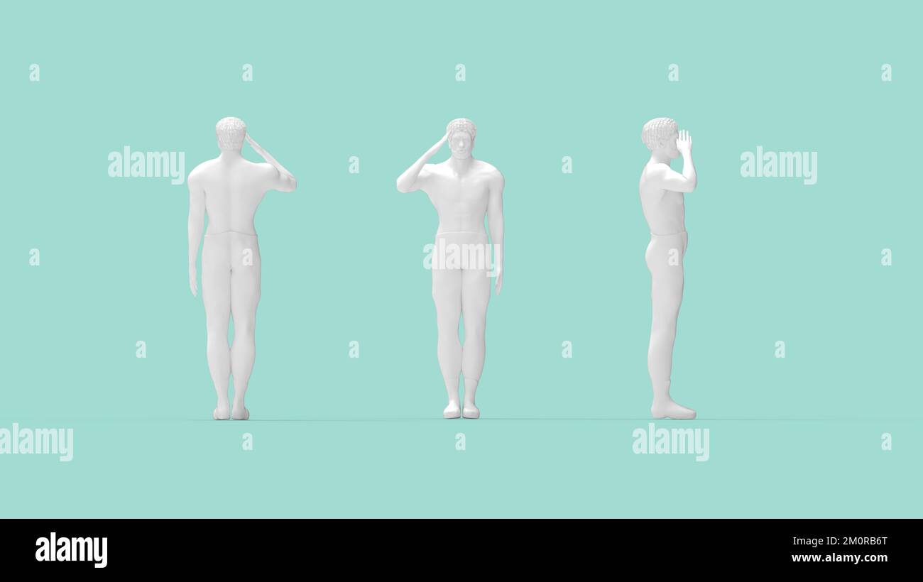 3D rendering of man saluting professional soldier salute military ...