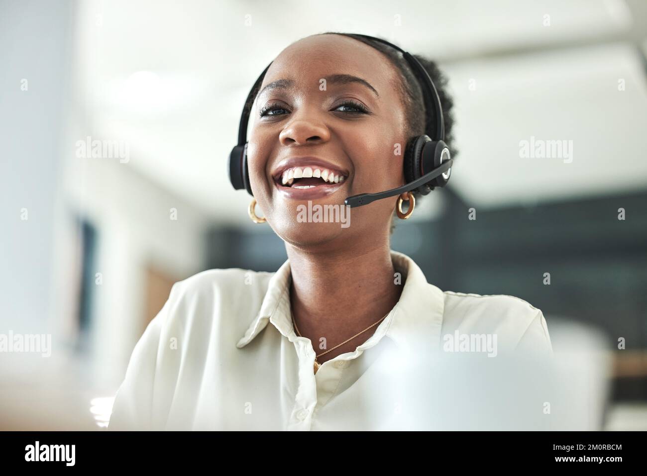 Building strong rapport with clients. an attractive young call centre ...