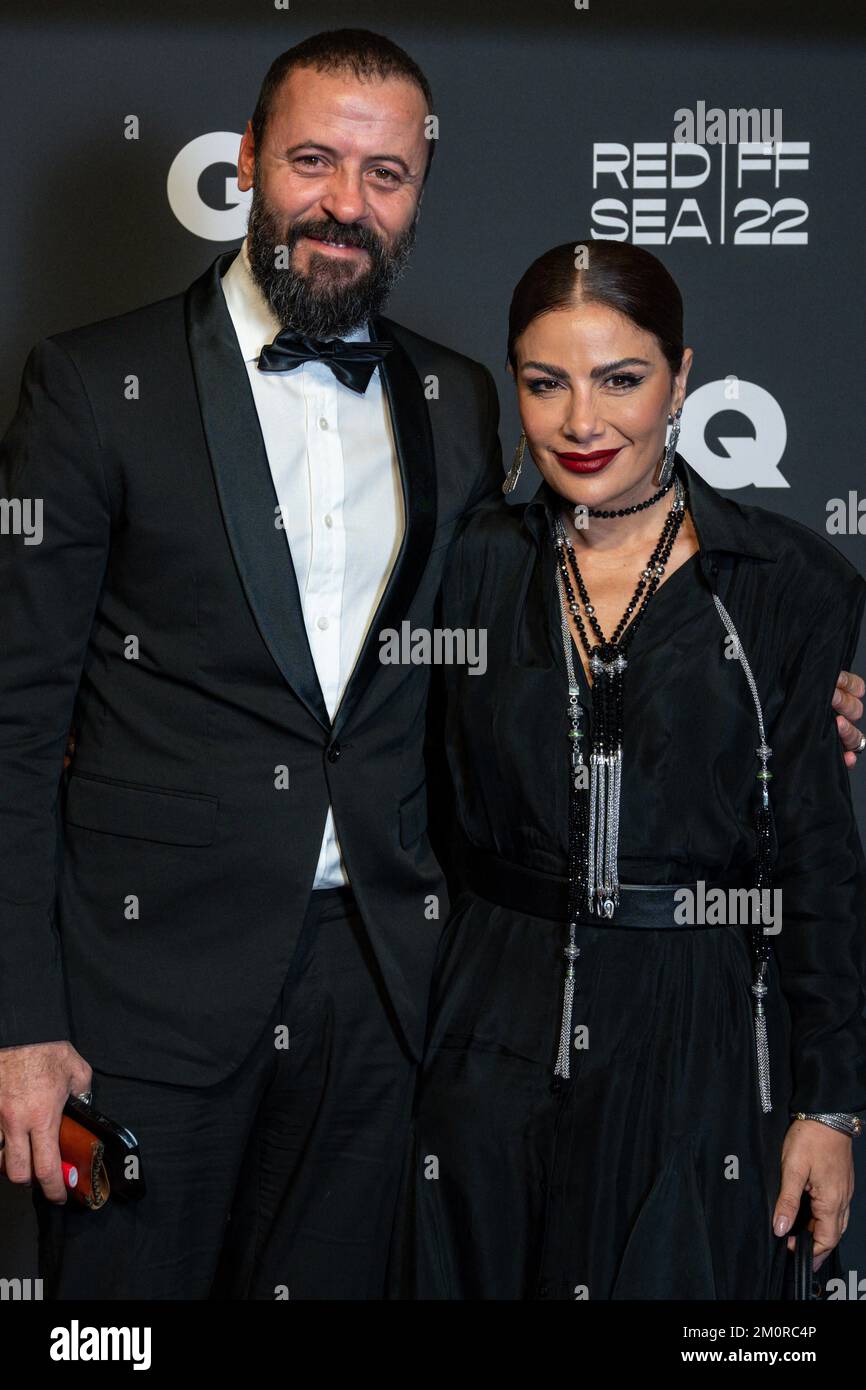 Jeddah, Saudi Arabia, on December 7, 2022. Palestinian actor Ali Suleiman and Jordanian actress ...