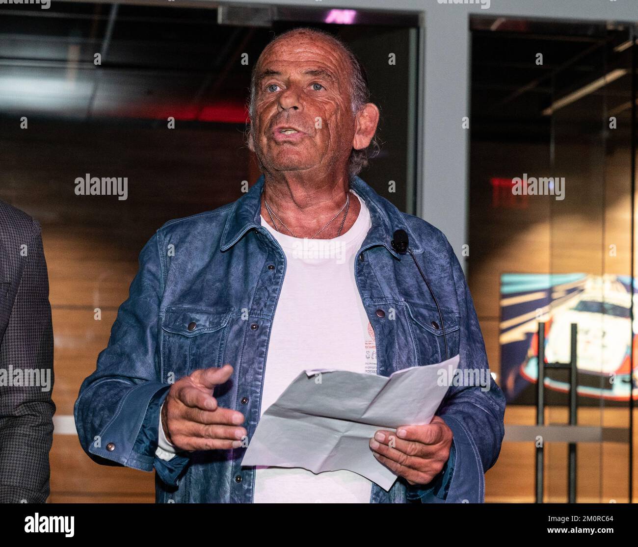 Brian Miller, Porsche Brooklyn dealer principal speaks during grand ...