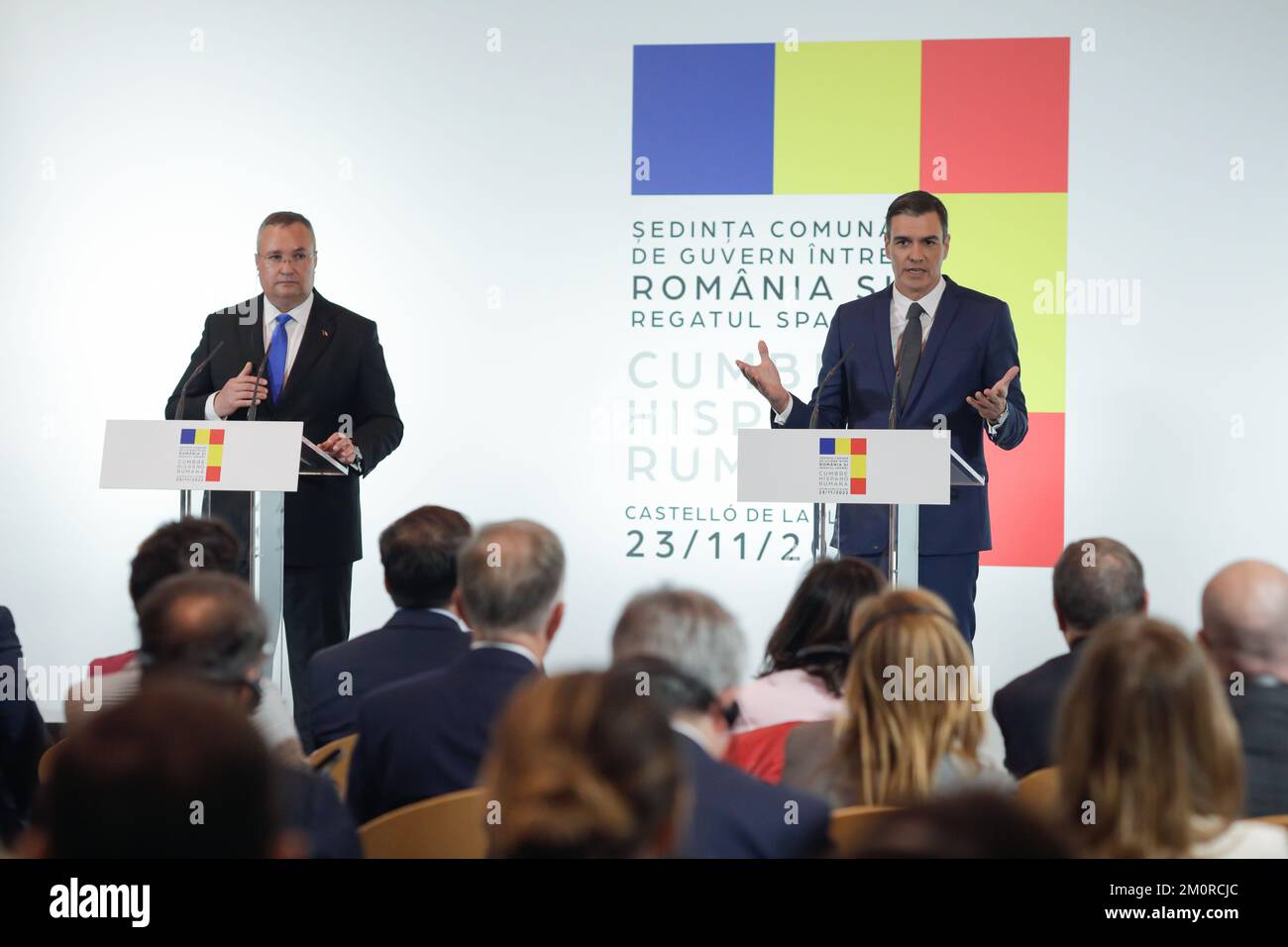 Castellon de la Plana, Spain - November 23, 2022: Joint press ...