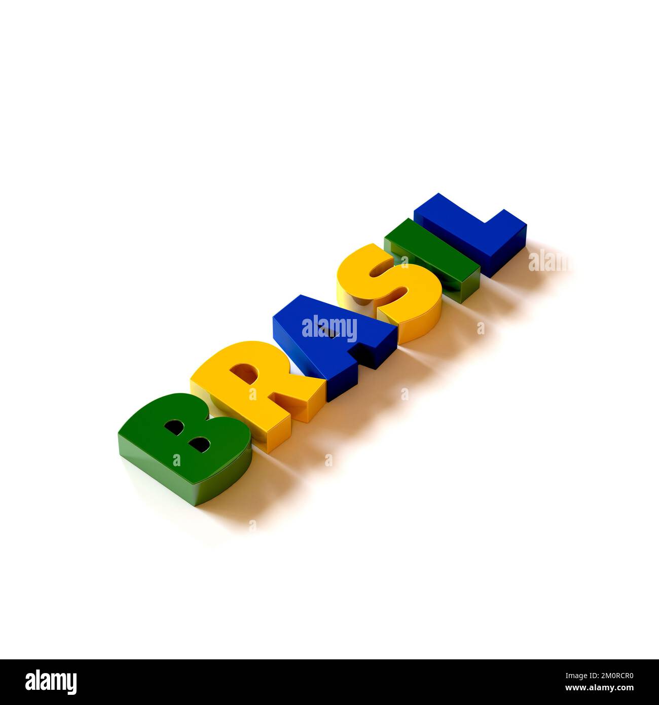 Brazil text lettering 3D illustration banner render Stock Photo - Alamy