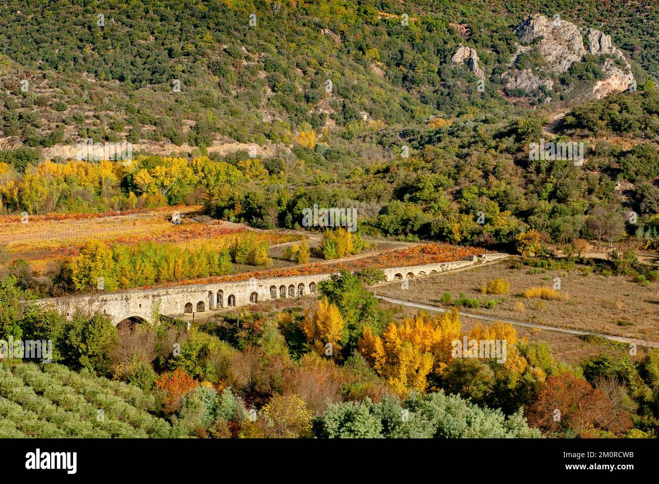 Spanning 170 meters with its 29 arches, the Roman aqaeduct at Ansignan ...