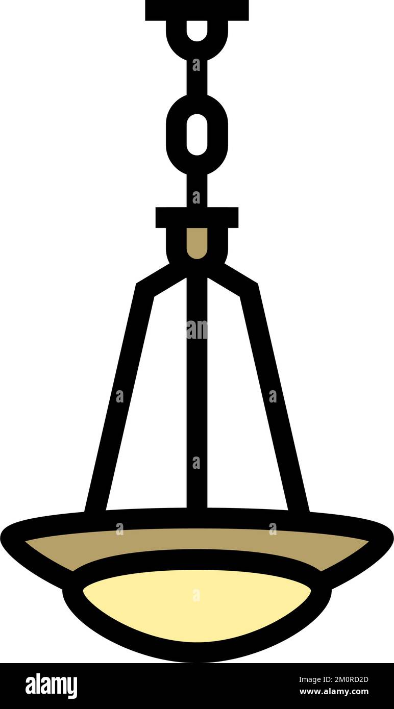pendant lamp ceiling color icon vector illustration Stock Vector Image ...