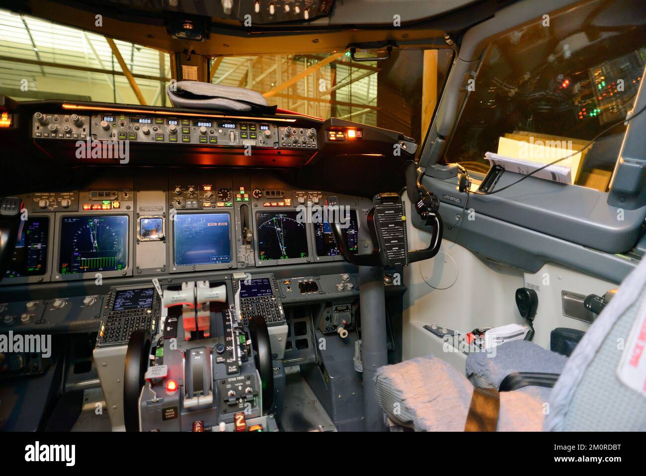 Modern jet aircraft cockpit interior Stock Photo - Alamy