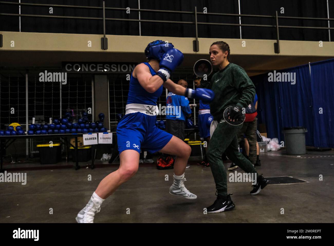 Lubbock, TX, USA. 7th Dec, 2022. Boxers prepare in the waiting area ...
