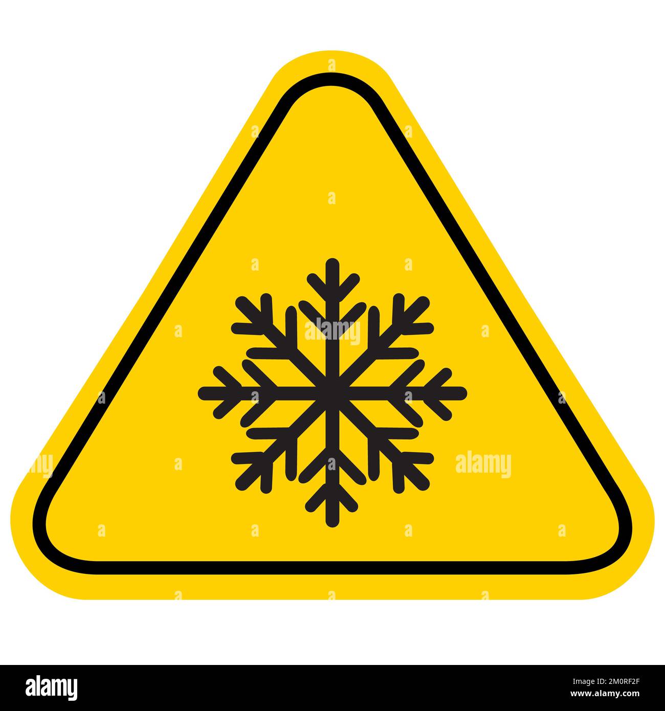 Snow warning on white background. Cold warning sign. snow ahead warning ...