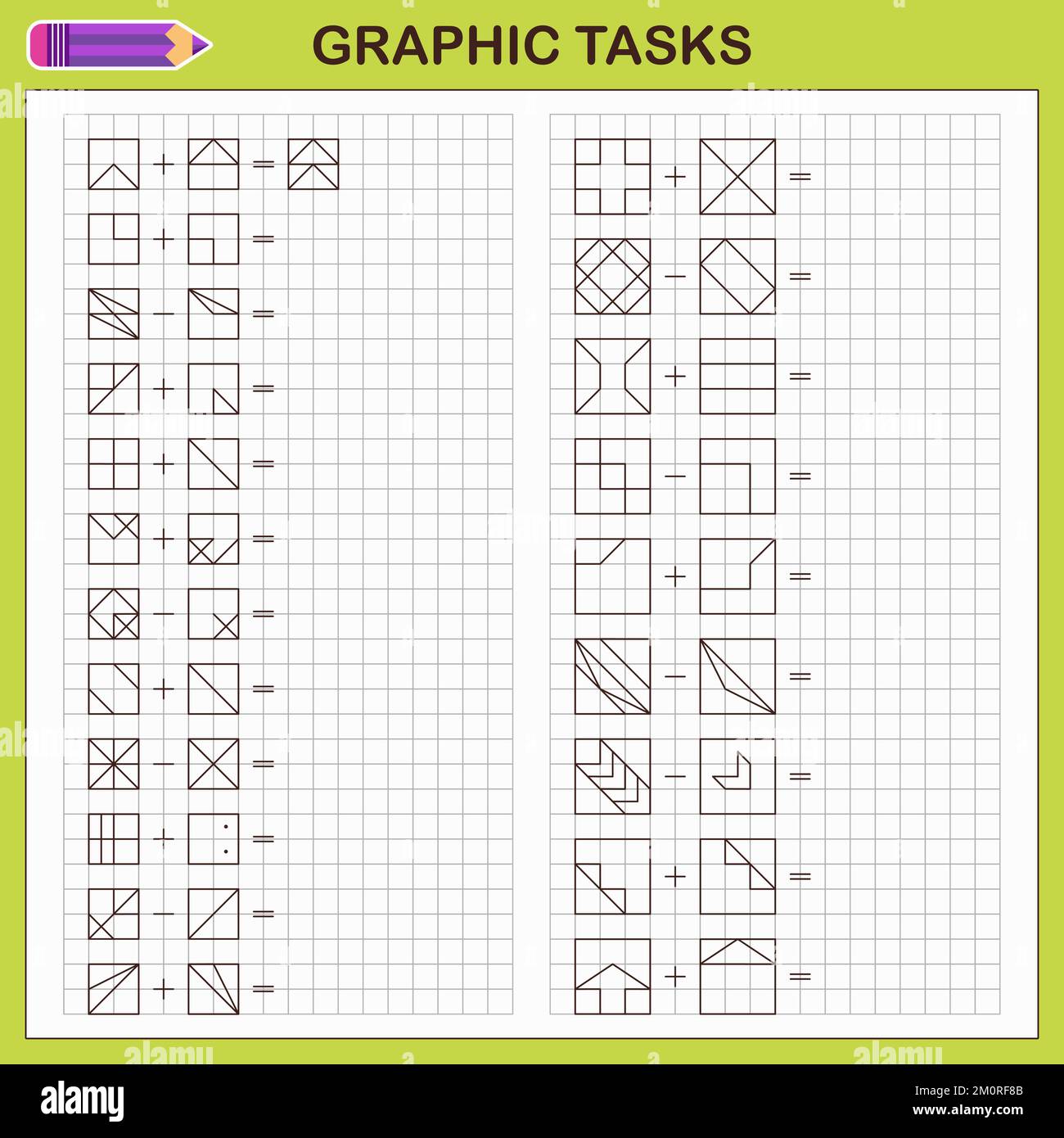 Worksheet tracing lines hi-res stock photography and images - Alamy