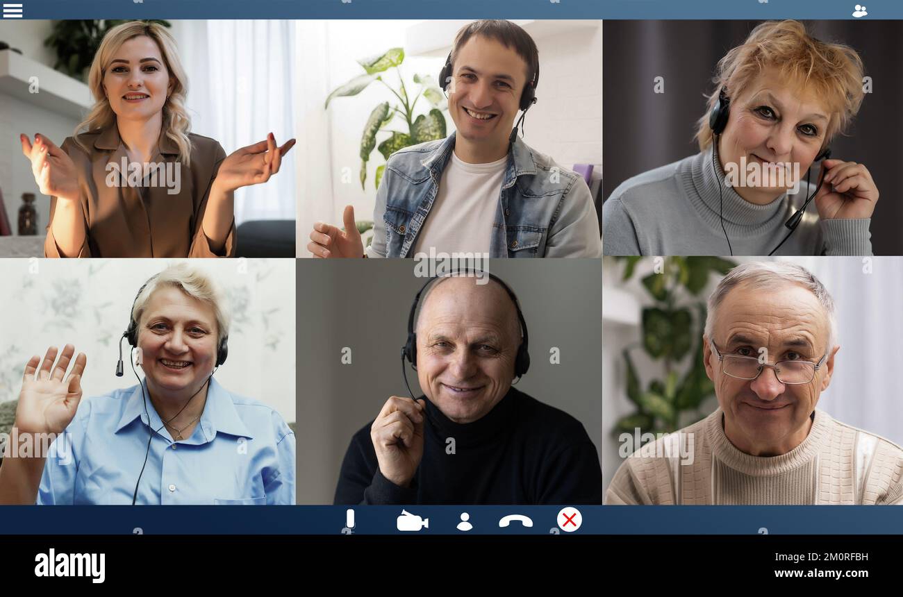 Video conference concept teleconference telemeeting hi-res stock ...