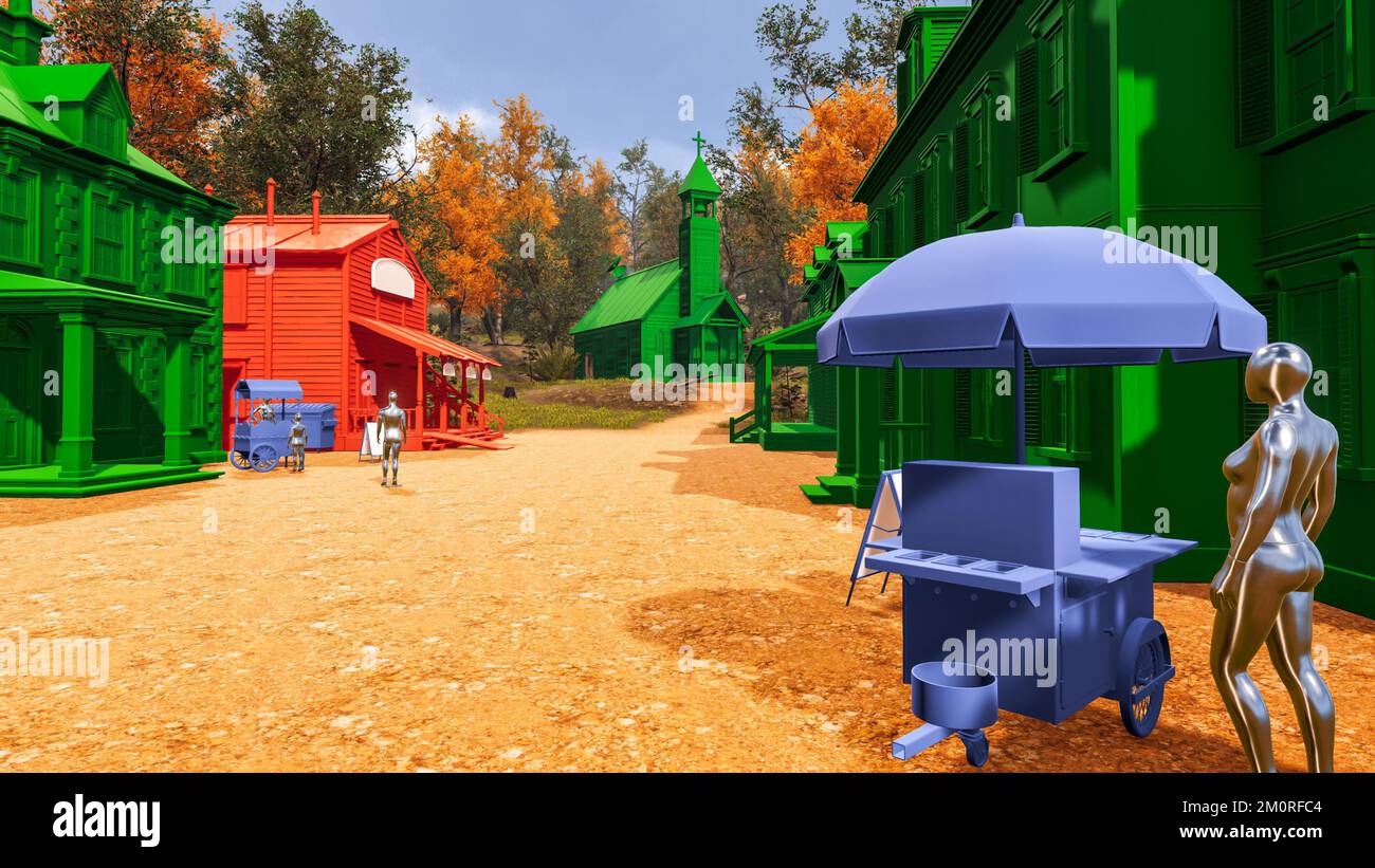 3D rendering. An immersive natural environment. Landscape to illustrate ...