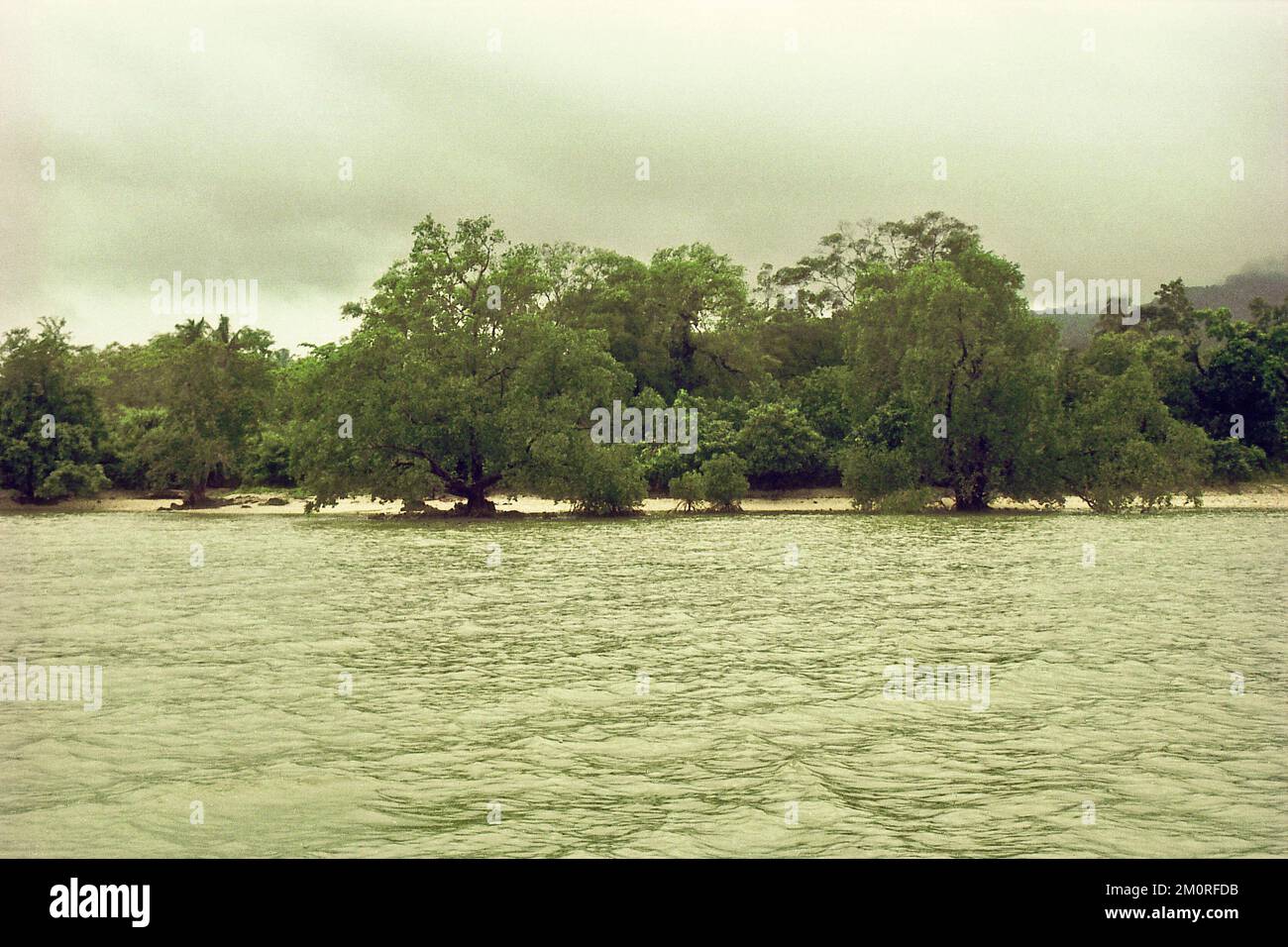 Coastal landscape near Sumur, a fishing town near the border of Ujung ...