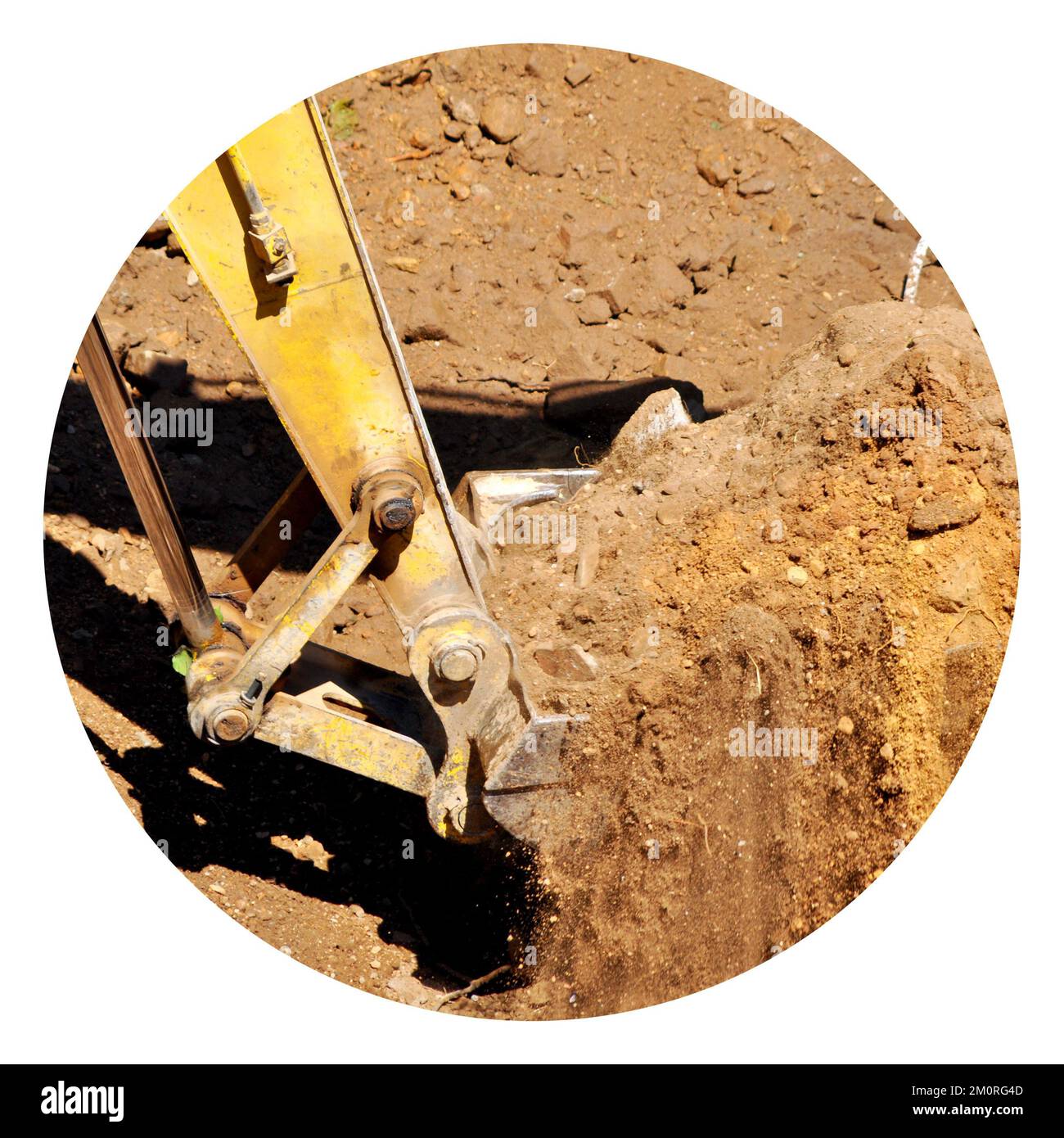 Excavator continues to work at the construction site, excavation site and excavator Stock Photo ...