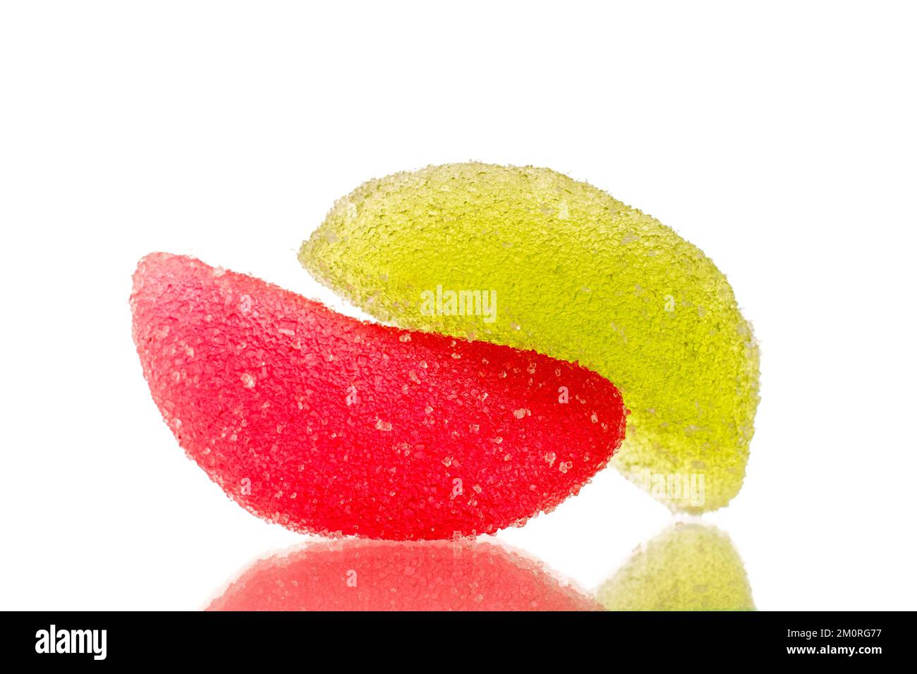 Two sweet marmalade candies, macro, isolated on white background Stock ...