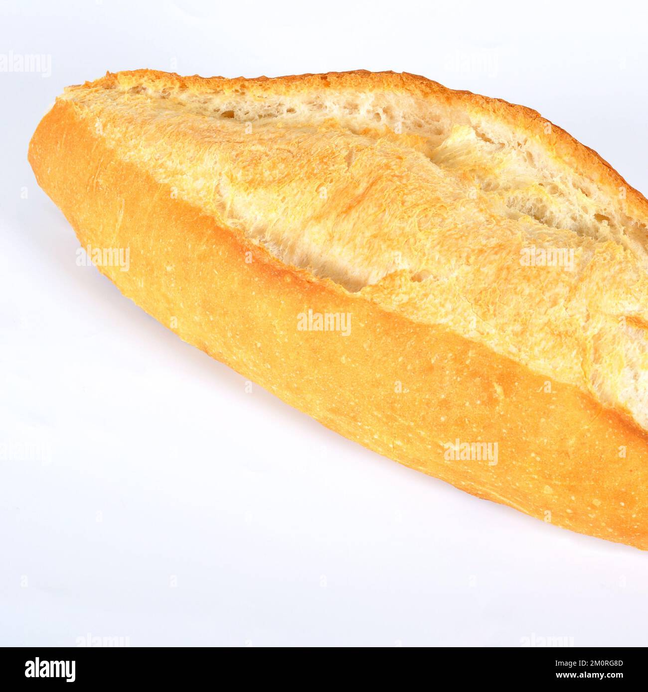 Fresh baked nutritious and golden colored bread isolated on white ...