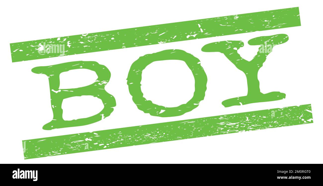 BOY text written on green grungy lines stamp sign Stock Photo - Alamy