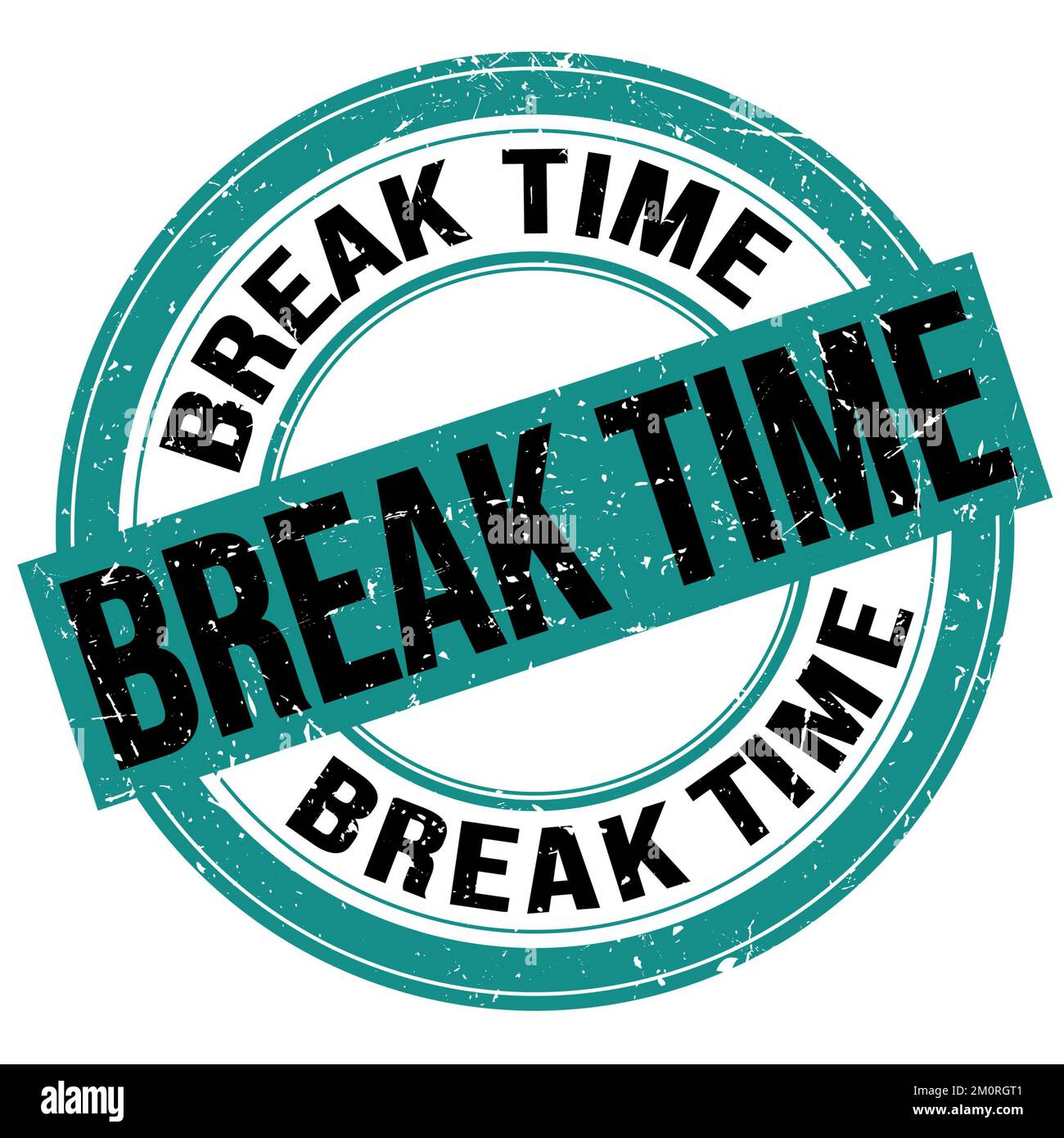 BREAK TIME text written on blue-black round grungy stamp sign Stock ...