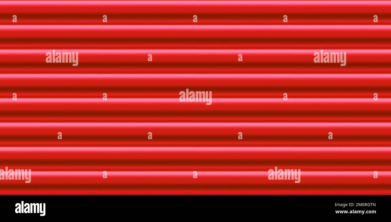 Red corrugated iron sheets seamless pattern of fence or warehouse wall ...