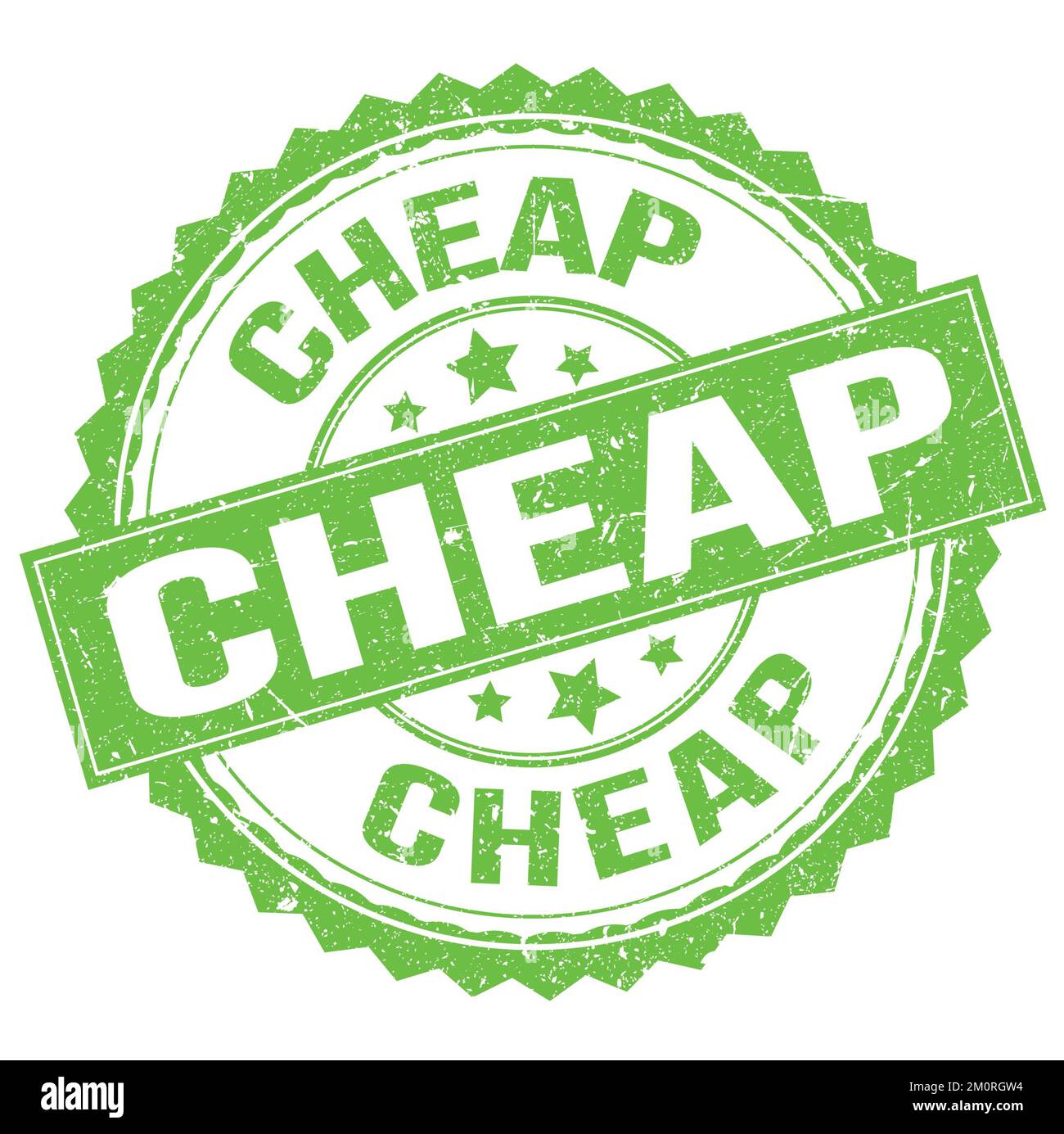 CHEAP text written on green round stamp sign Stock Photo - Alamy