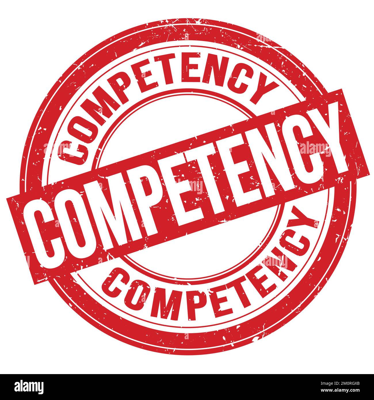 COMPETENCY text written on red round grungy stamp sign Stock Photo - Alamy