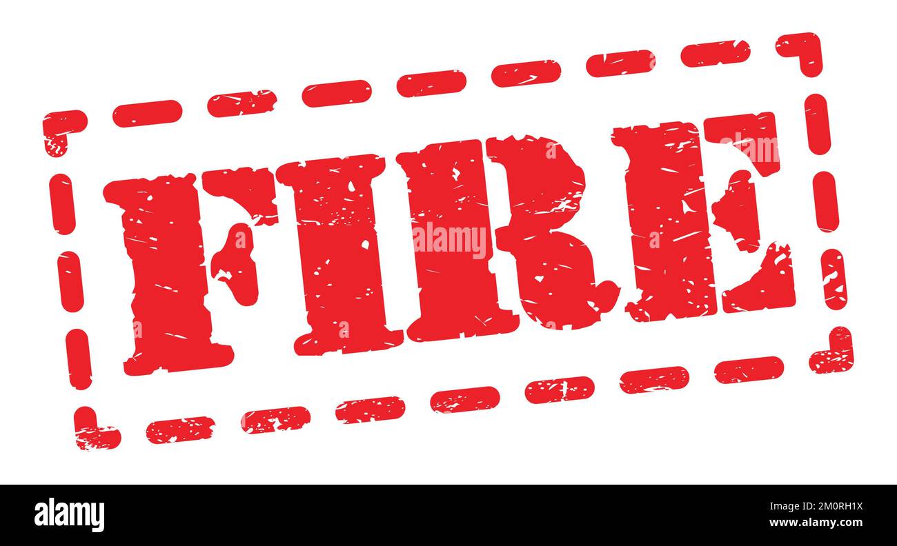 FIRE text written on red dash stamp sign Stock Photo - Alamy