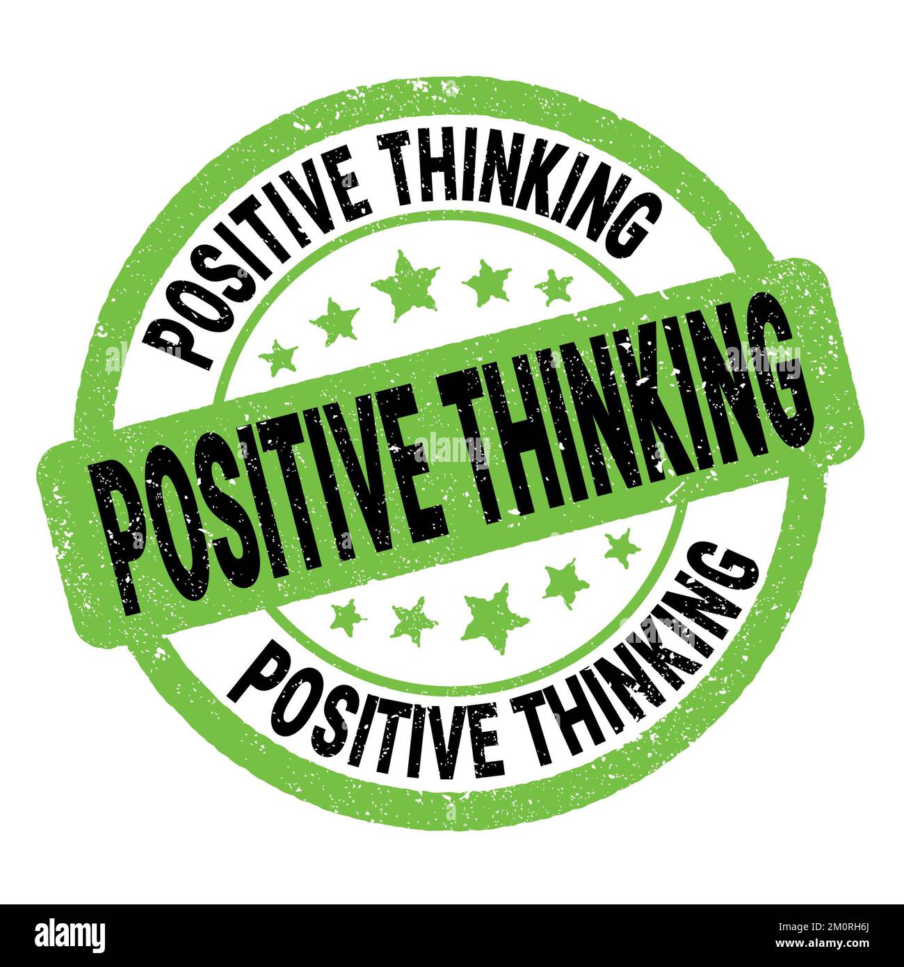POSITIVE THINKING text written on green-black grungy stamp sign Stock ...