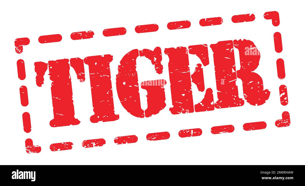 TIGER text written on red dash stamp sign Stock Photo - Alamy