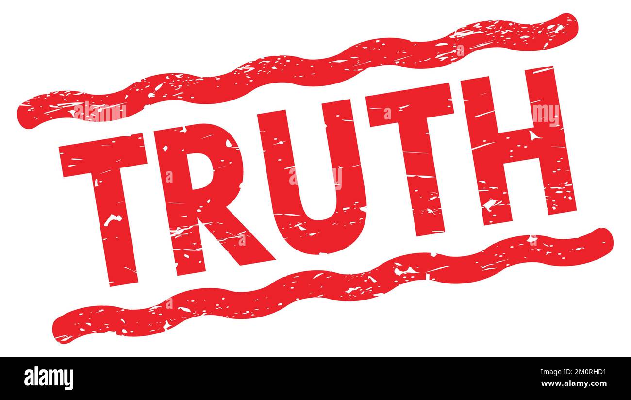 TRUTH text written on red lines stamp sign Stock Photo - Alamy