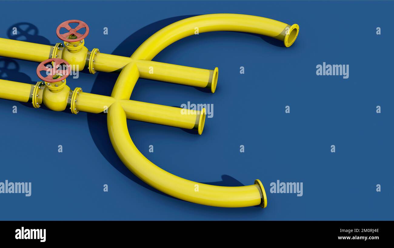 Natural gas pipeline as a euro symbol Stock Photo - Alamy