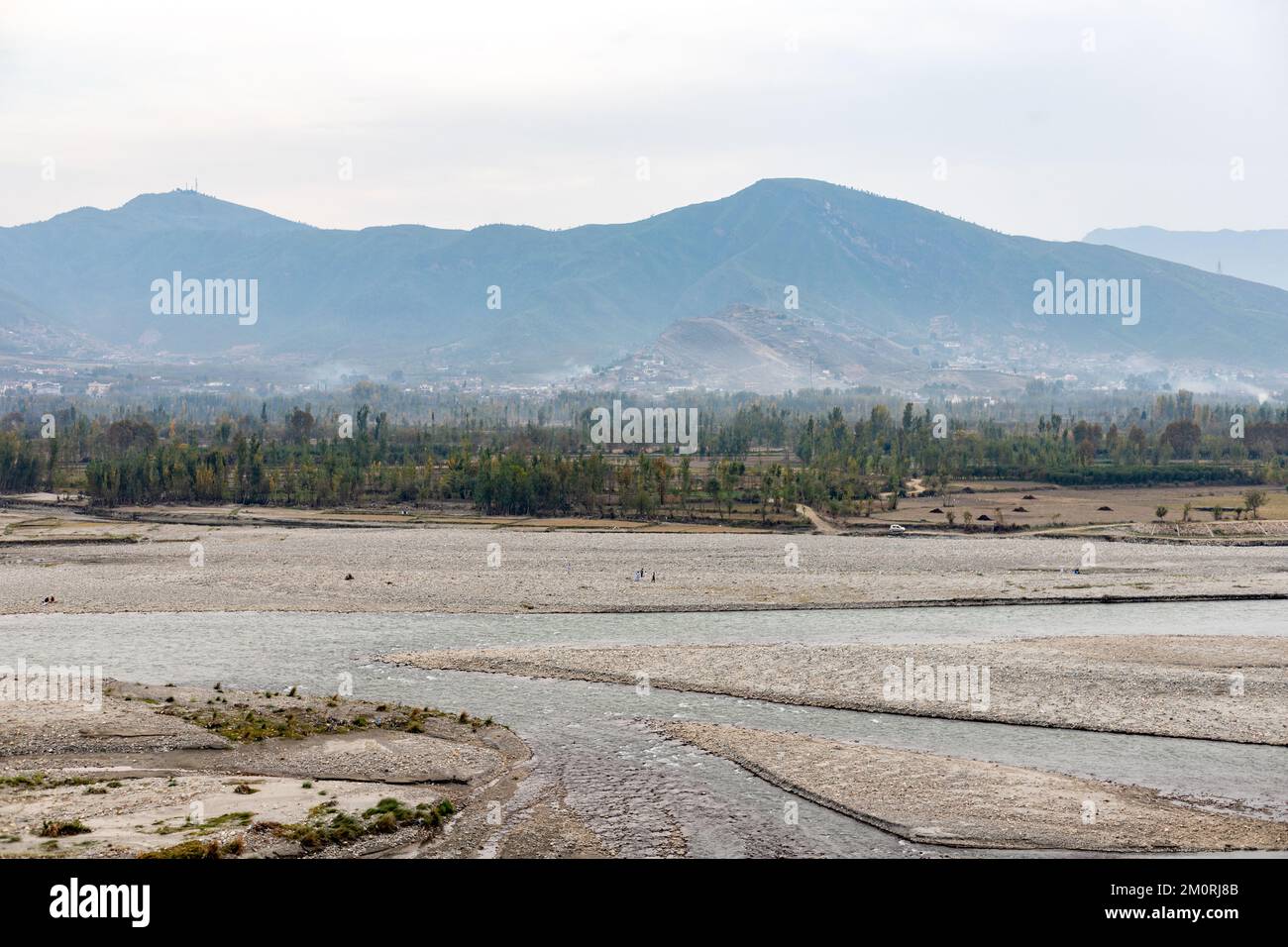 Beautiful scenery of river swat in autumn season Stock Photo - Alamy