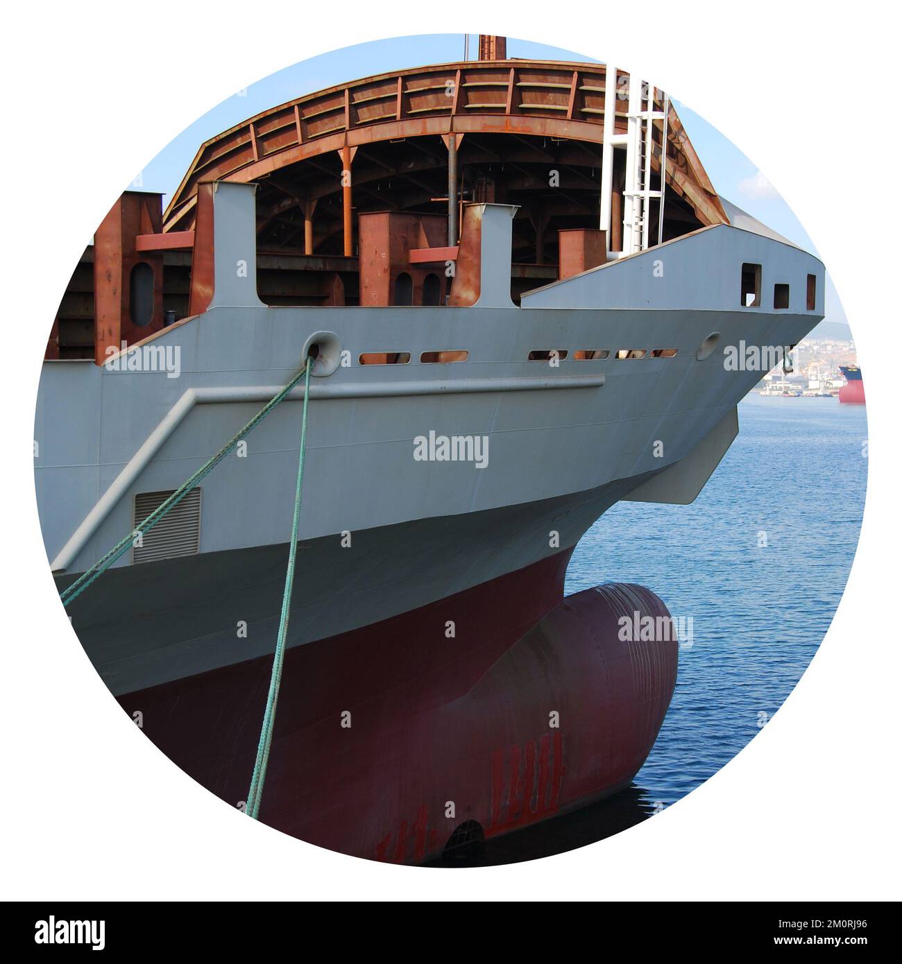Big tonnage steel ship is under construction in shipyard, shipbuilding ...
