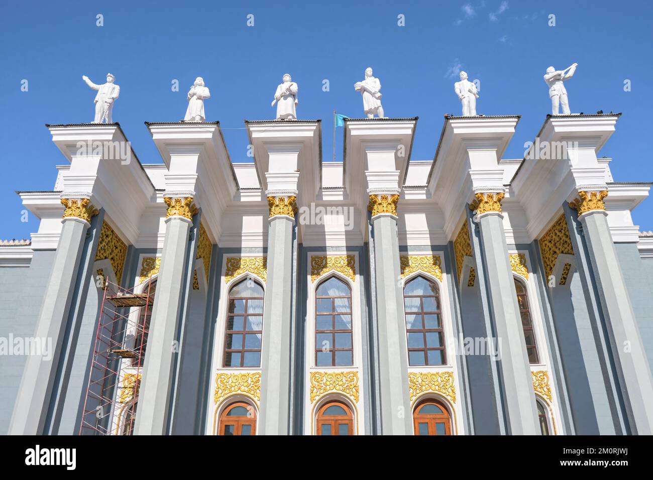 The newly restored Miner's Culture House, a neoclassical, column ...