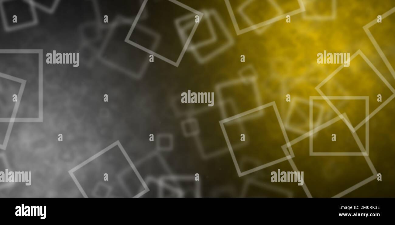 Flying square shapes over silver and yellow background Stock Photo - Alamy