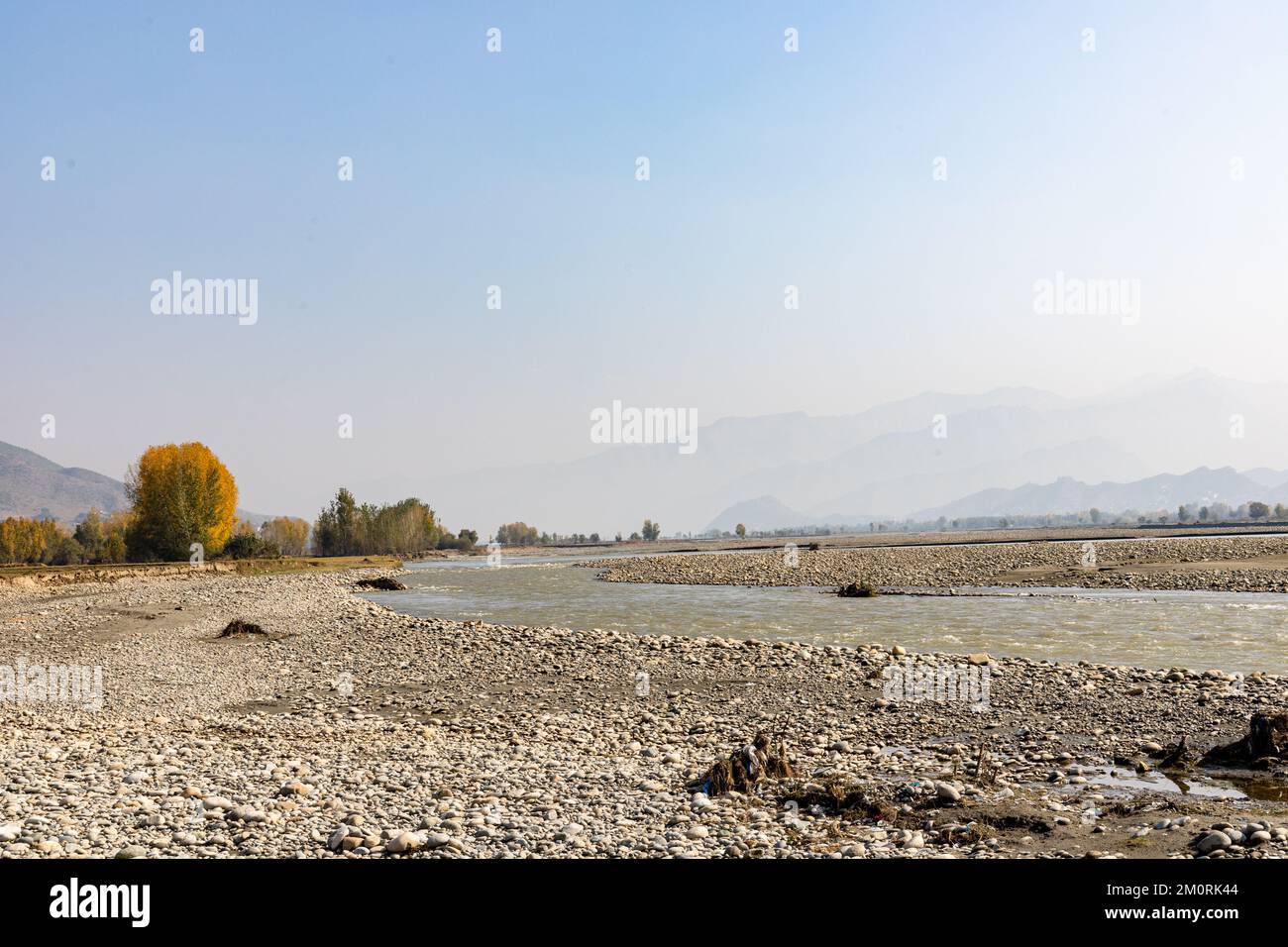 Beautiful scenery of river swat in winter autumn season Stock Photo - Alamy