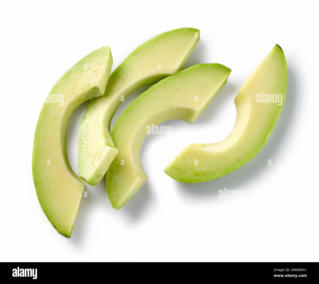 fresh raw avocado slices isolated on white background, top view Stock ...