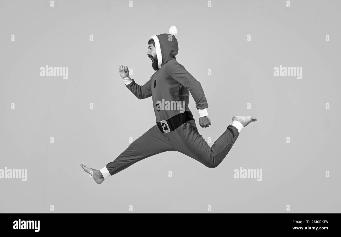 Being surprised. concept of freedom. happy male has funny look. winter ...