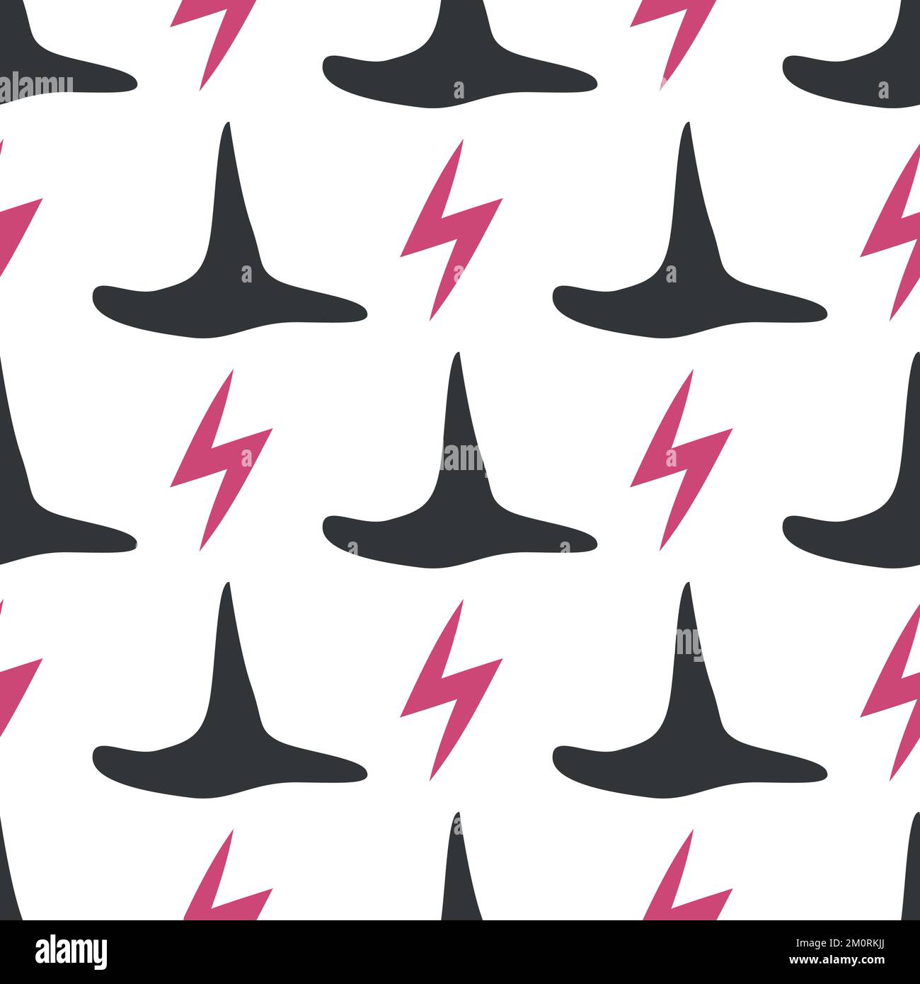 Witches school of magical objects seamless pattern in flat style. Broom ...