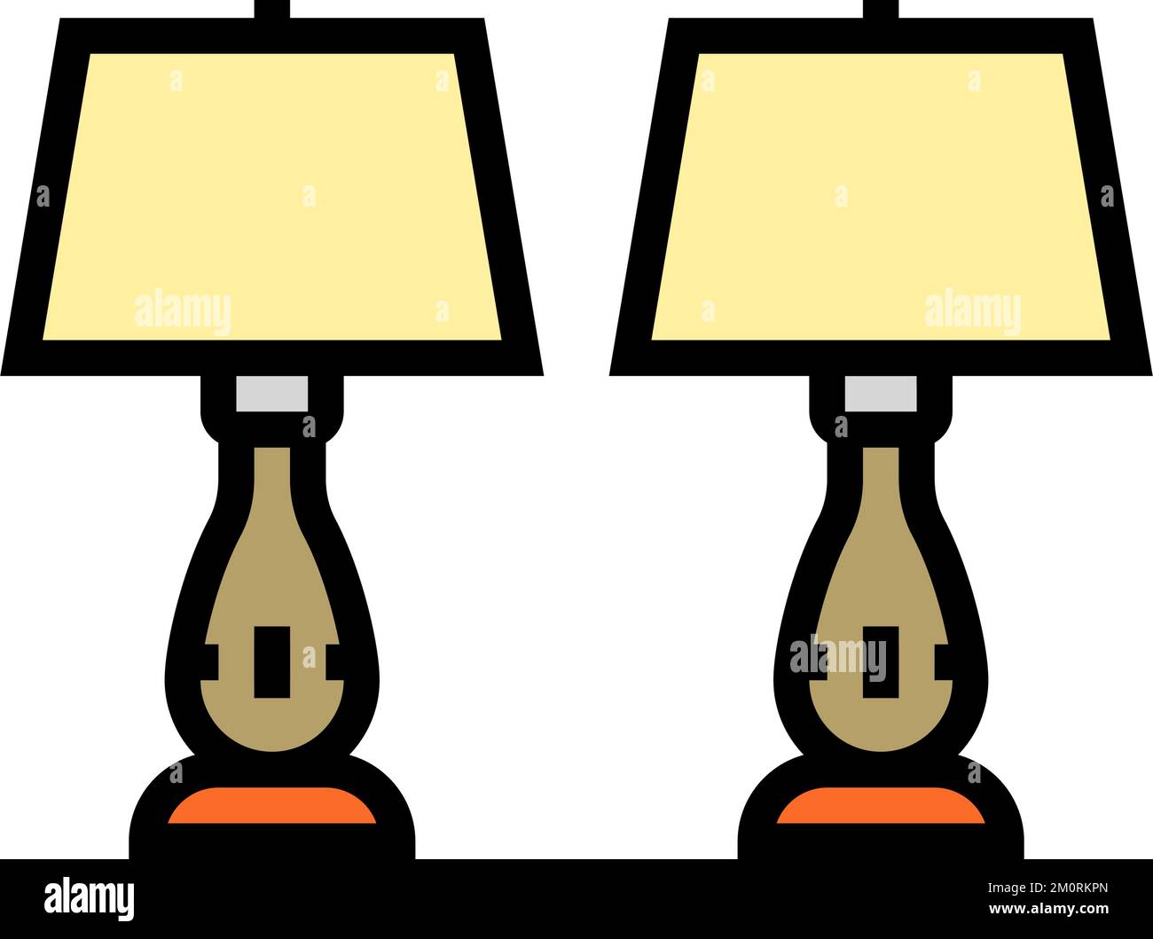 bedroom table lamp color icon vector illustration Stock Vector Image ...