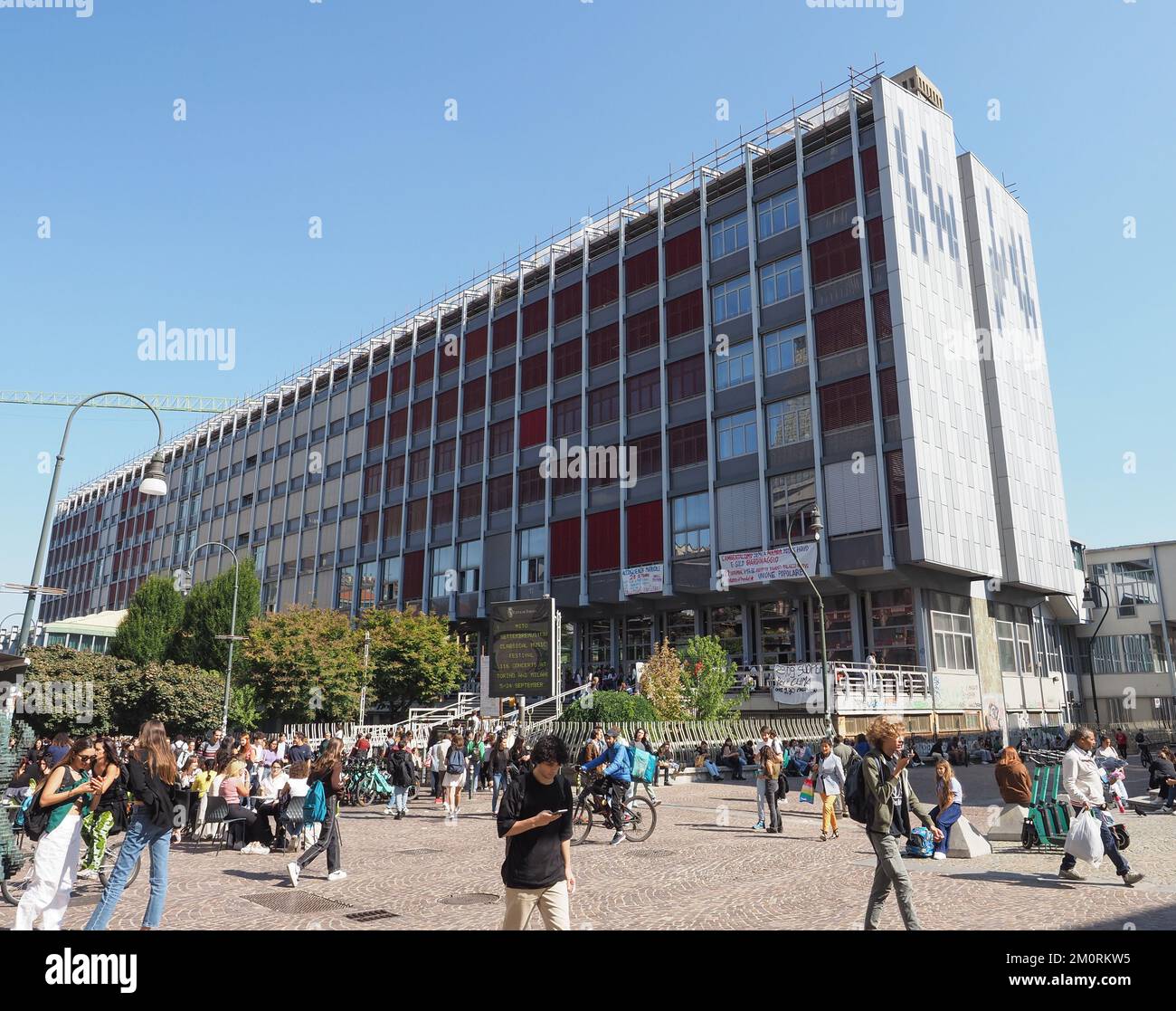 TURIN, ITALY - CIRCA SEPTEMBER 2022: Students in front of Palazzo Nuovo ...