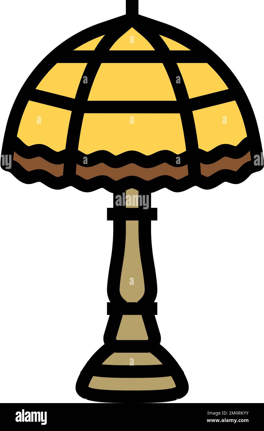 retro table lamp color icon vector illustration Stock Vector Image ...
