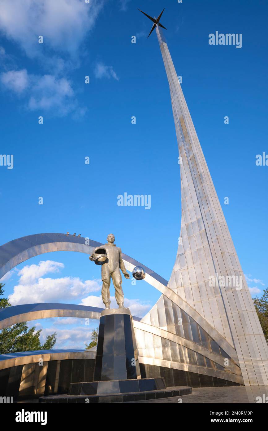 A shiny, silver monument to the Soviet, USSR, Russian space program ...